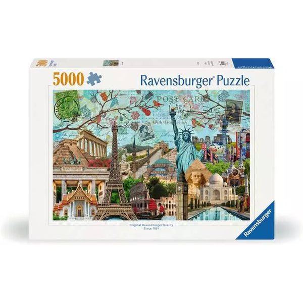 Big City Collage Jigsaw - 5000 Pieces | Famous Landscape Puzzles