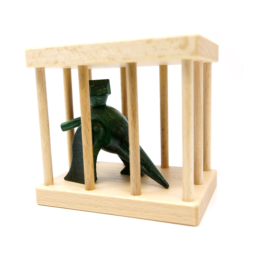 Dinosaur in the Cage Puzzle | Handmade Wooden Puzzle For Adults and Kids