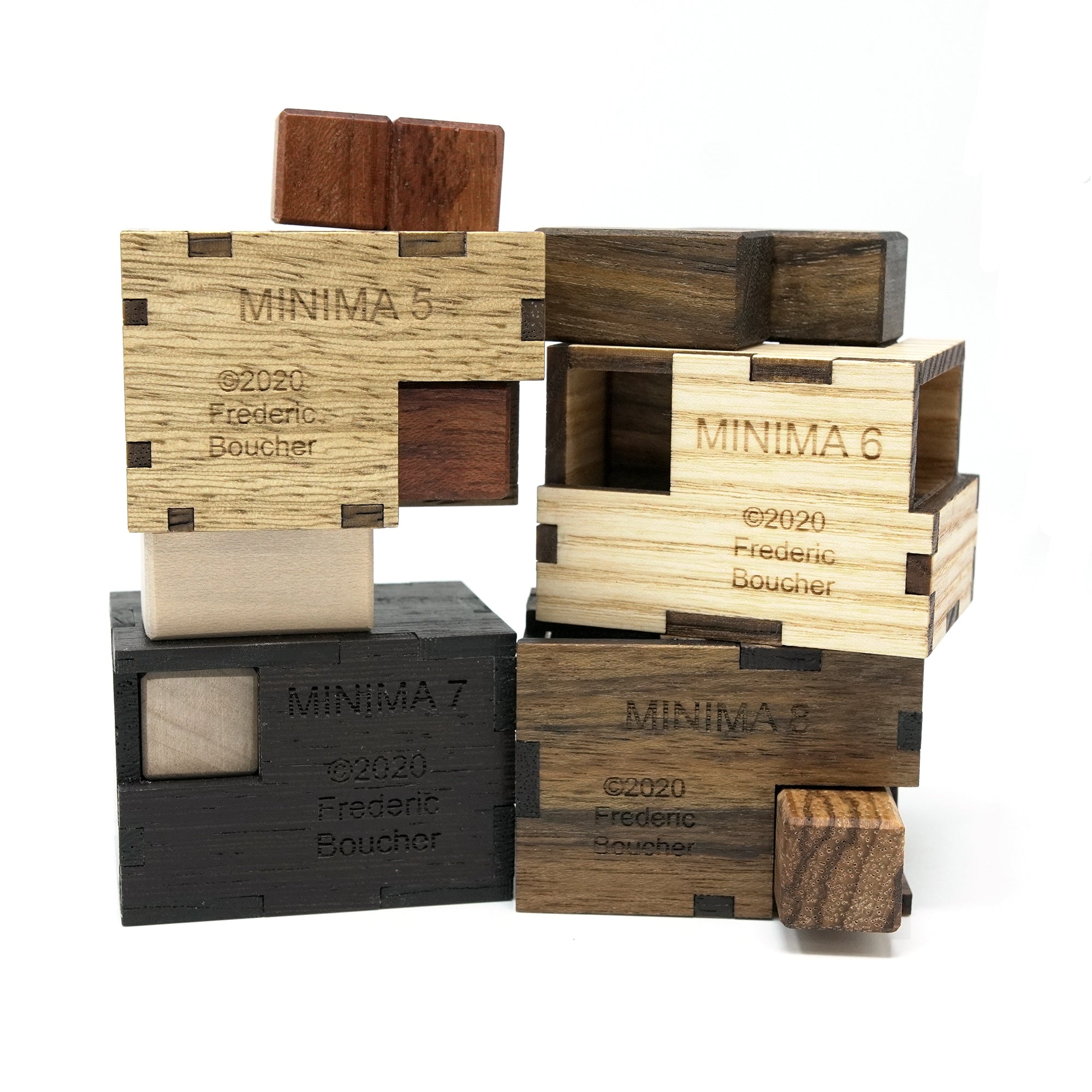 Minima Puzzle Set 1-4 | Difficult Wooden Packing Puzzles