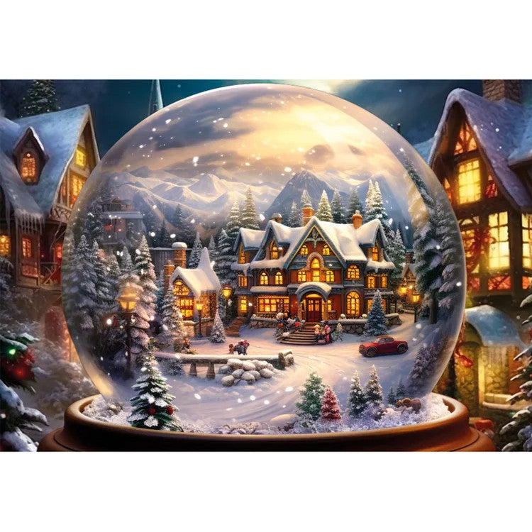 Snow Globe Village Jigsaw Puzzle | Fun Contempary Festive Jigsaw